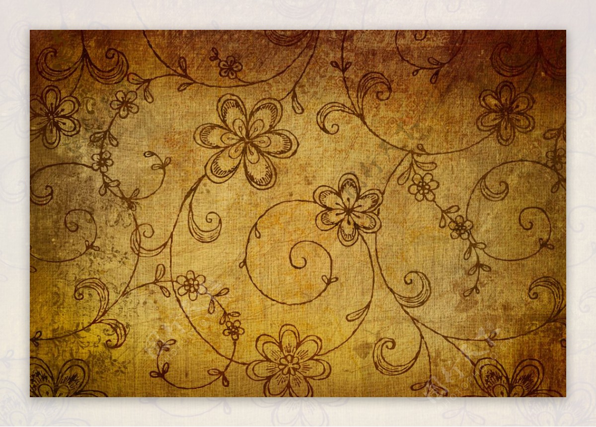 古朴花纹背景图片素材-编号12460782-图行天下