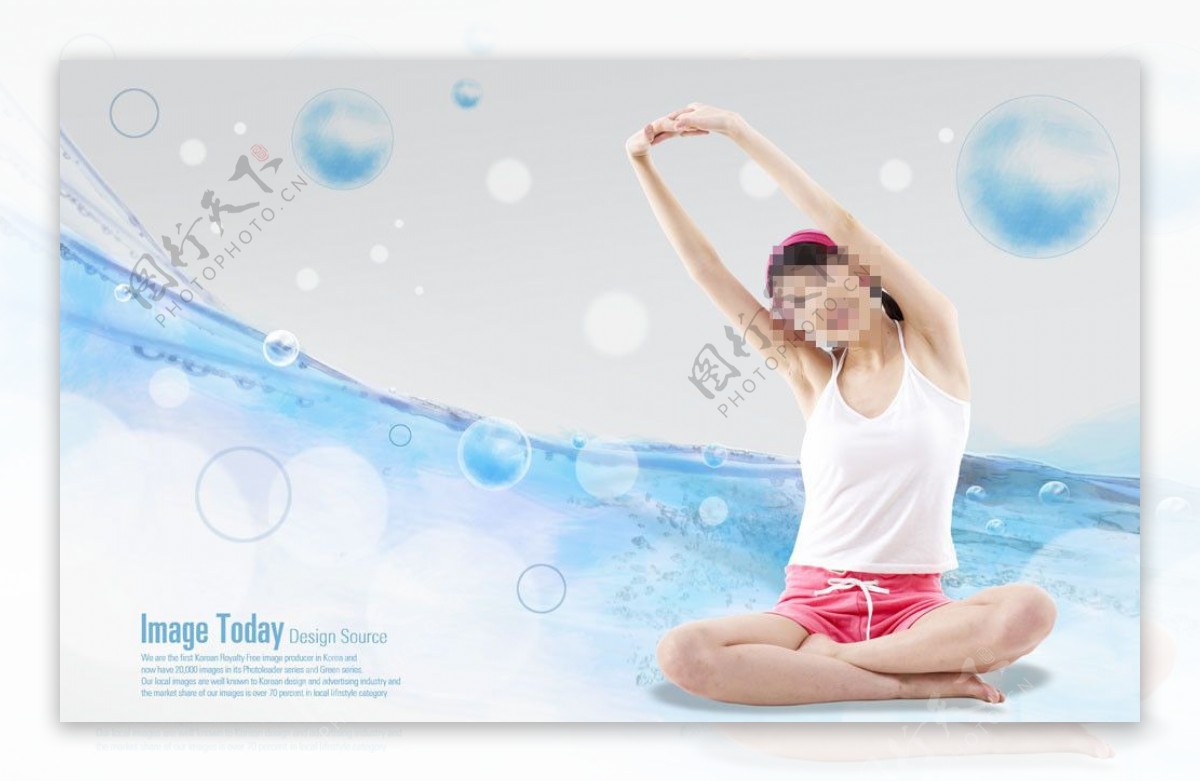 打坐健身美女图片素材-编号13598002-图行天下