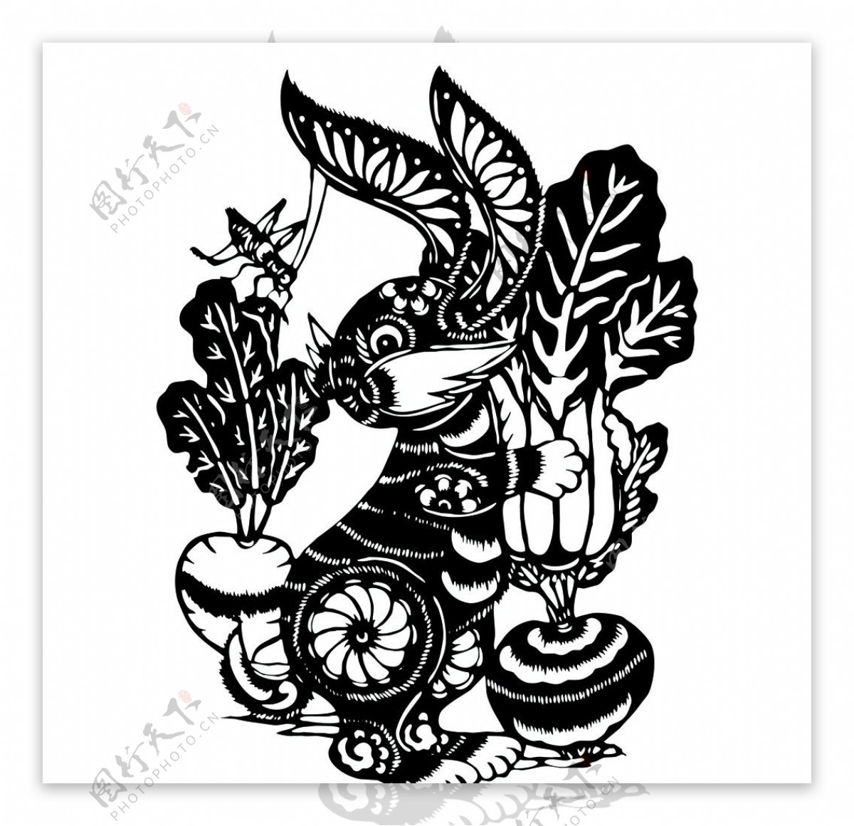 剪纸兔图片素材-编号18438042-图行天下