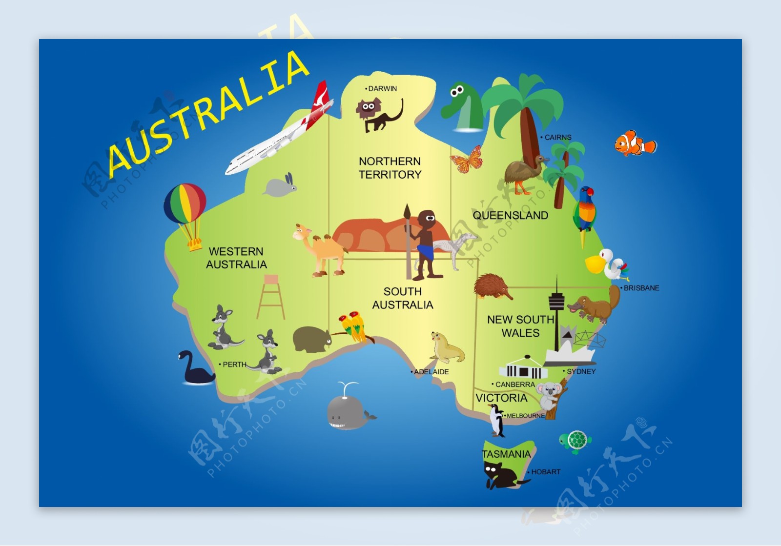 澳大利亚地形图图片素材-编号22788522-图行天下