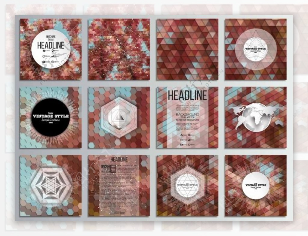 红色几何背景图片素材-编号26315212-图行天下