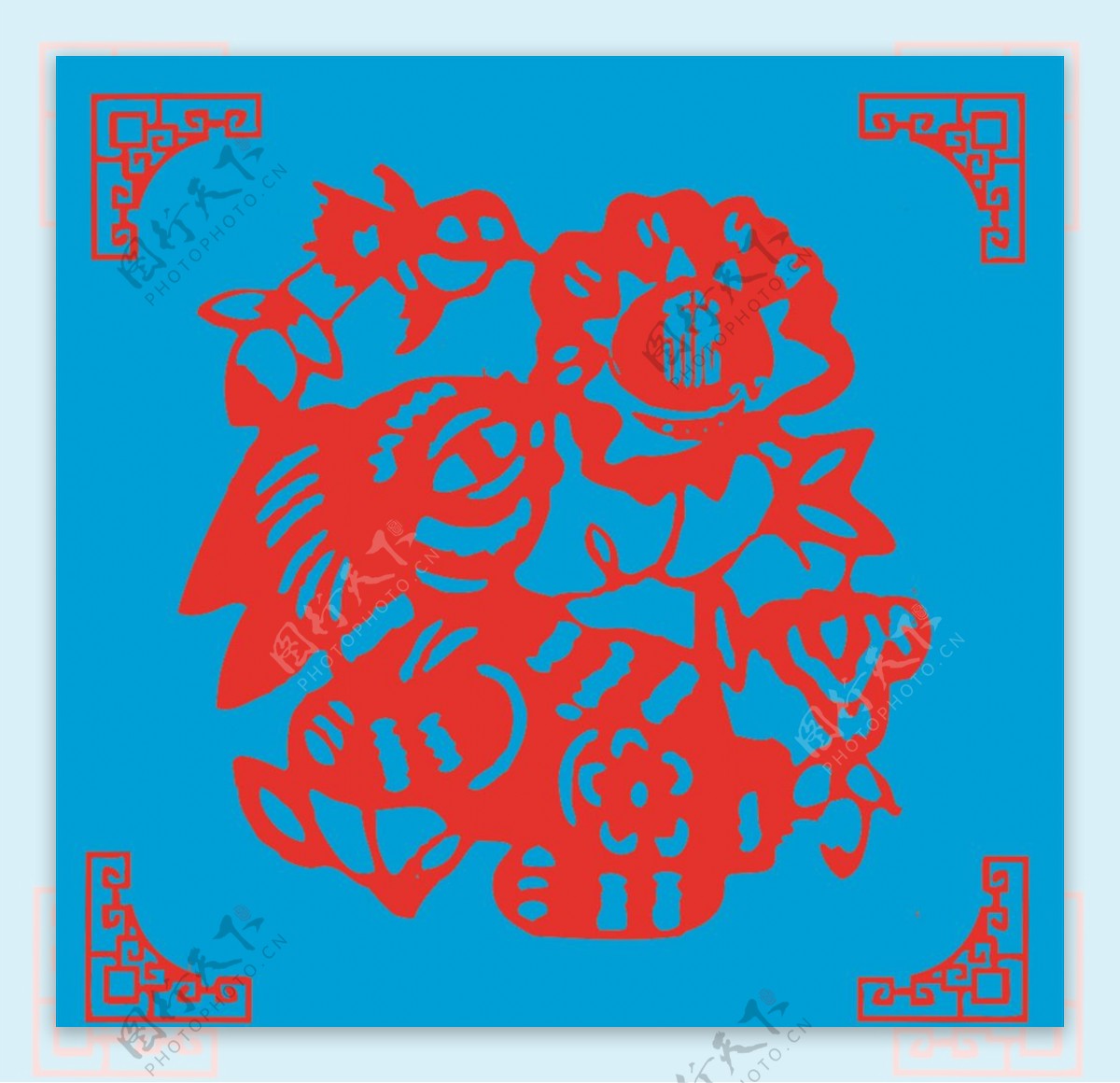 兔子剪纸图片素材-编号30706212-图行天下